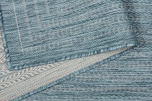 Adiva Rugs Outdoor Indoor Area Rug, Weather Resistant, Easy to Clean, Stain Resistant Floor Mat for Dining Room, Backyard, Deck, Patio (Aqua Weiss, 2' x 3')