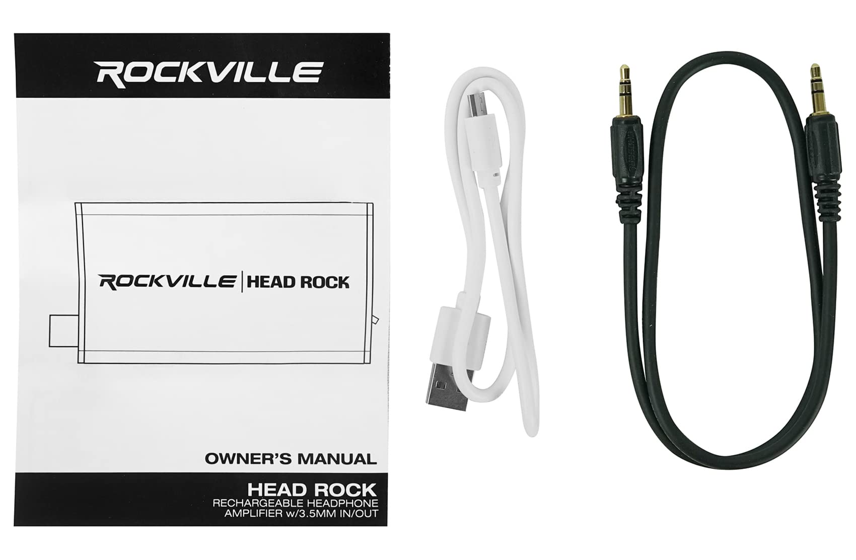 Rockville HeadRock Battery Powered Rechargeable Personal Headphone Amplifier Amp, Black