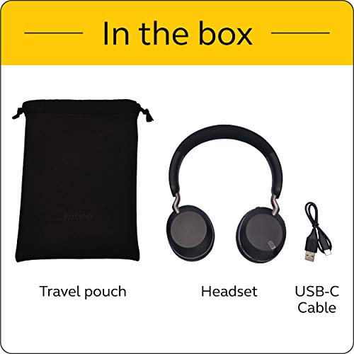 Jabra Elite 45h, Titanium Black β On-Ear Wireless Headphones with Up to 50 Hours of Battery Life, Superior Sound with Advanced 40mm Speakers β Compact, Foldable & Lightweight Design