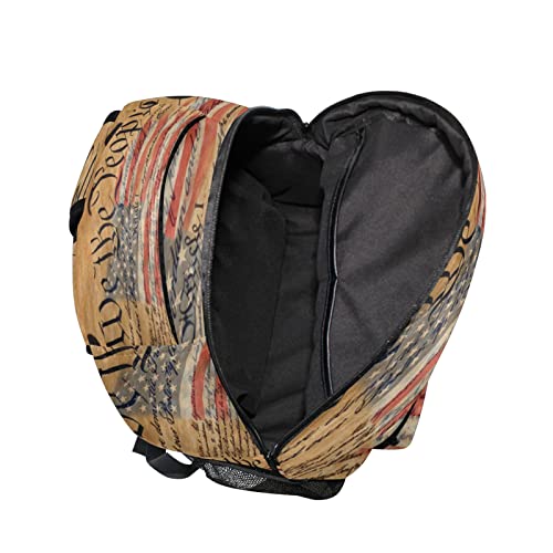 ALAZA Retro Stylish American Flag Travel Laptop Backpack Business Daypack Fit 15.6 Inch Laptops for Women Men