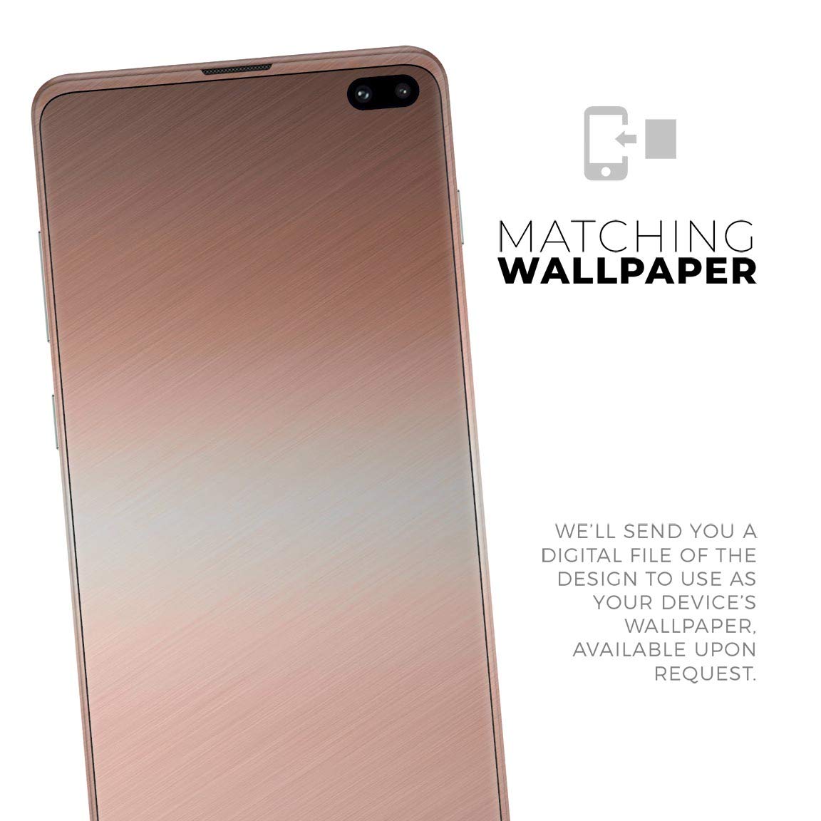 DesignSkinz Rose Gold Digital Brushed Surface V1 Protective Vinyl Decal Wrap Skin Cover Compatible with The Samsung Galaxy S20 (Screen Trim & Back Glass Skin)