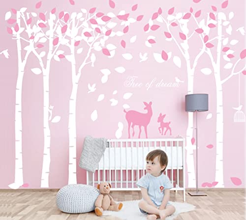 Giant Jungle Tree Wall Decals for kids room decor, Nursery wall decal, kids wall decor (White)