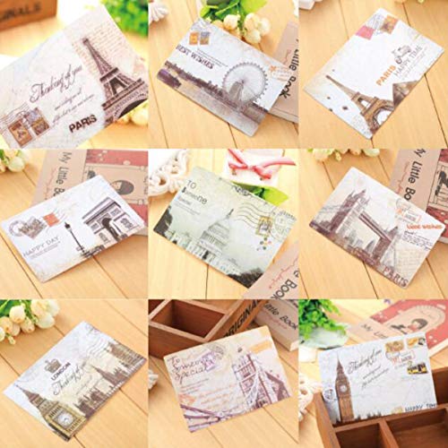 Halloluck 90 Pcs Vintage Retro Old Travel Postcards for Worth Collecting, Collectable Vintage Postcards, 9 Different Designs