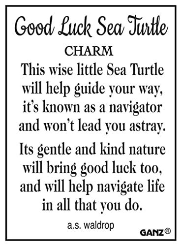 Ganz Good Luck Sea Turtle Pocket Charm with Story Card (Aqua)