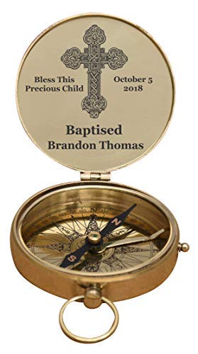 De Cube Personalized Engraved Compass, Baptism Gift, Christmas giftt, Missionary, Birthday, Confirmation, Graduation Gift, Compass Size 3 inches DAD Gift