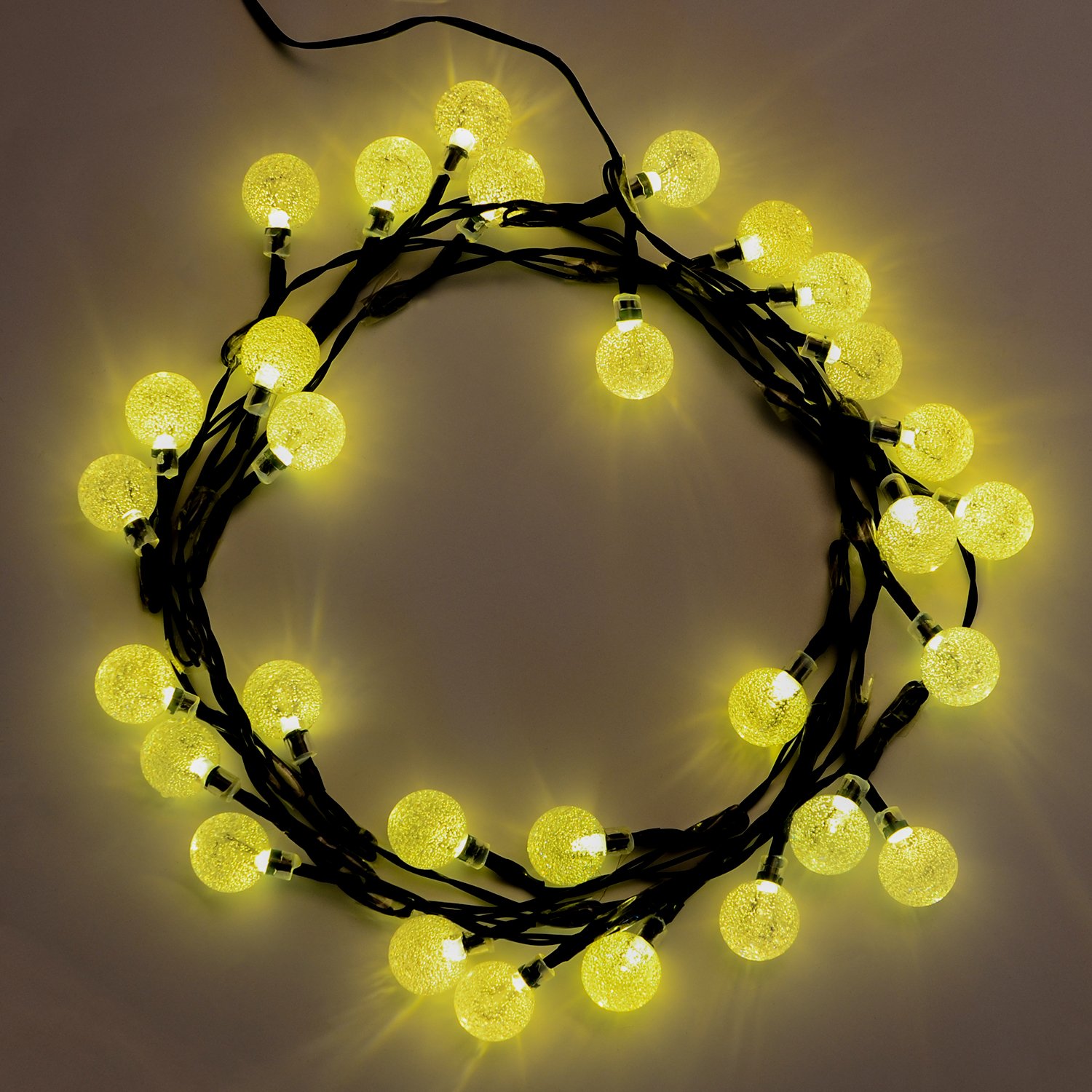 BAOANT Solar String Lights Fairy Lights 20Ft 30 LED Crystal Ball String Lights Starry Lights Globe String Lights for Garden Home Patio Indoor Outdoor(Warm-White)