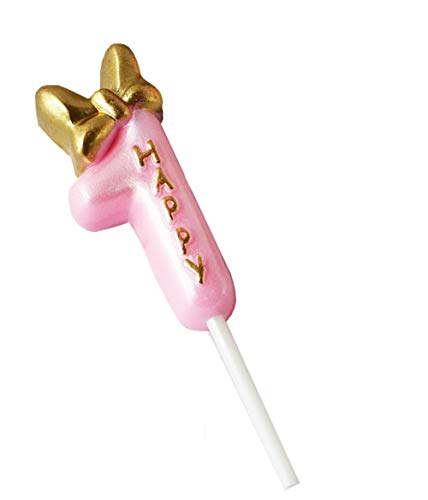 Gold 1 Candle Birthday Girl,Golden First 1st Birthday Candle Girl for Cake Topper, Number 1 Cake Topper Gold, 1th Birthday Party for First 1 Year Old Cake Candle (Number 1)