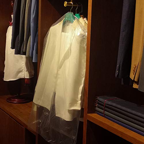 RINTATI 50 Pack 35.4inch Plastic Clear Dry Cleaning Hanging Lightweight Garment Clothes Cover Protector Bags for Closet Clothes Storage.