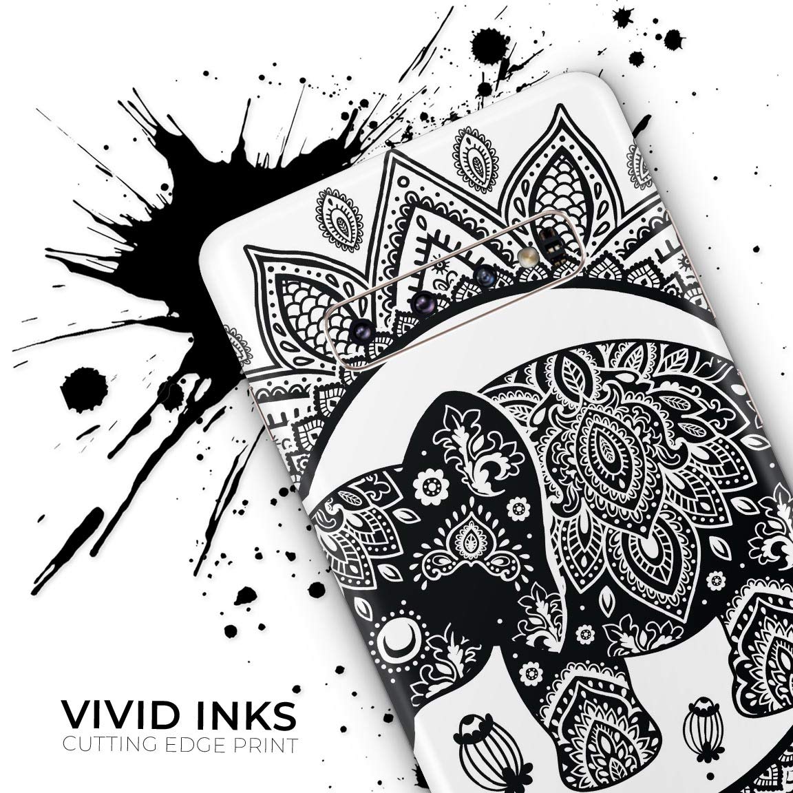 DesignSkinz Indian Mandala Elephant Protective Vinyl Decal Wrap Skin Cover Compatible with The Samsung Galaxy S20 (Screen Trim & Back Glass Skin)