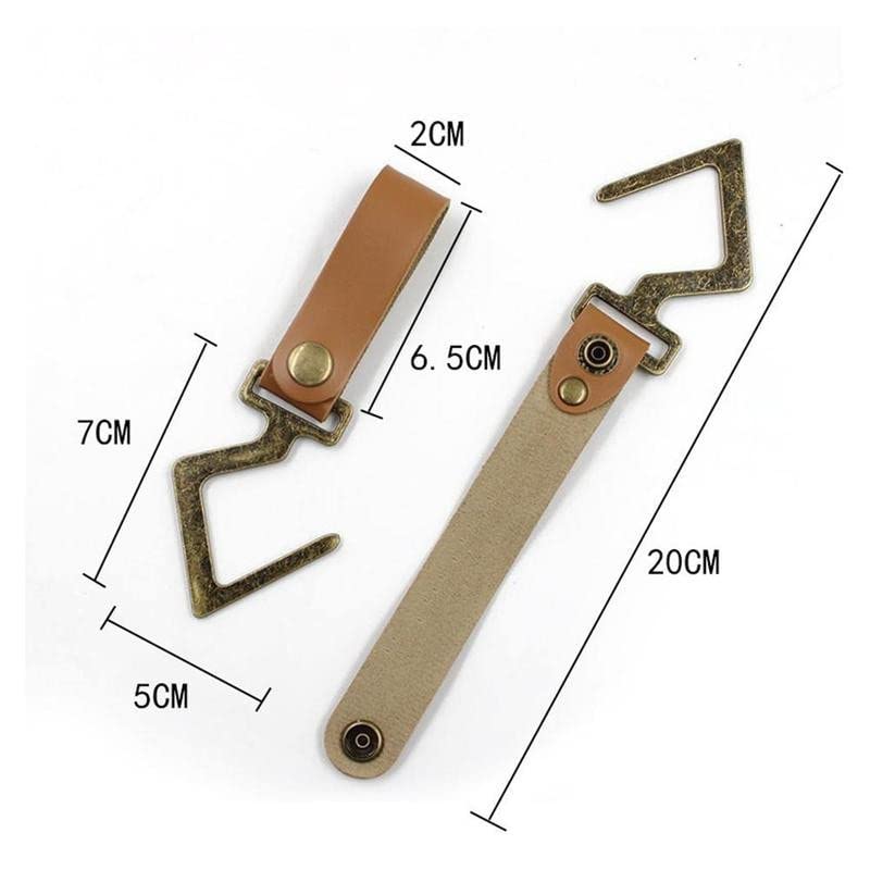 Buer Homie 5 PCS PU Leather Hooks, Multifunctional Leather Hangers, S-Type, Brown