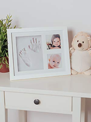 WavHello Baby Handprint & Footprint Frame Kit, Clay Casting & Photo Memory Keepsake Frame, Baby Registry Gift & Baby Shower, Baby Boy Gift & Baby Girl Gift - First Impressions