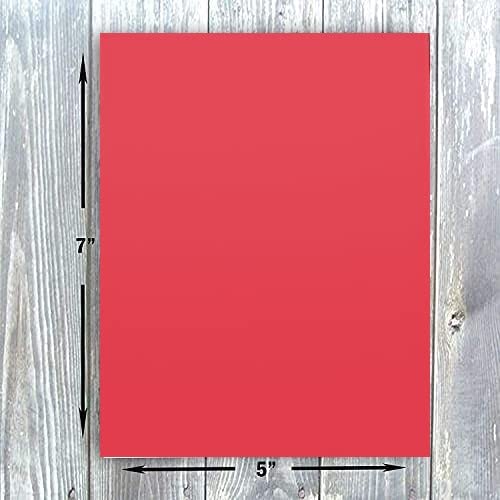 Hamilco Colored Scrapbook Cardstock Paper 5x7 Card Stock Paper 65 lb Cover 100 Pack (Punch Red)