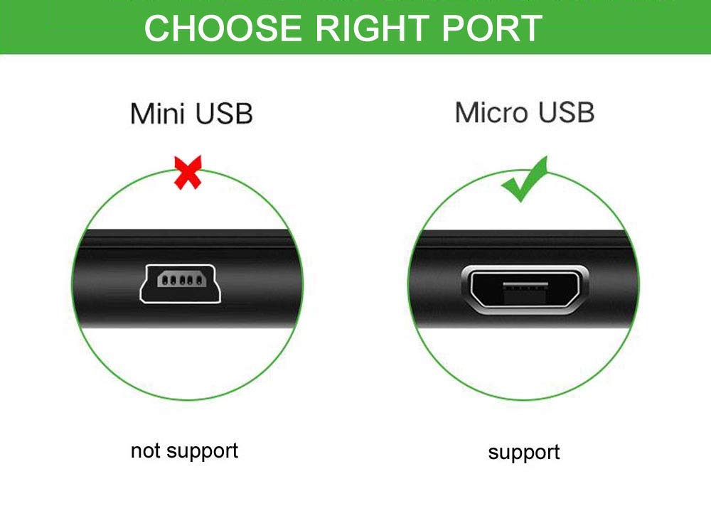 DEEIRAO 1x Micro USB 5pin to 3.5mm Audio Port Cable and USB-A Charge Cord for Bluetooth Speaker (Micro USB)