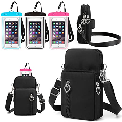 Crossbody Bags for Women, Small Cross Body Bag Waterproof Cell Phone Wallet Mini Messenger Purses, Detachable Strap Casual Over Shoulder Backpack Outdoor Classic Black Purse Sling Bag for Men Unisex