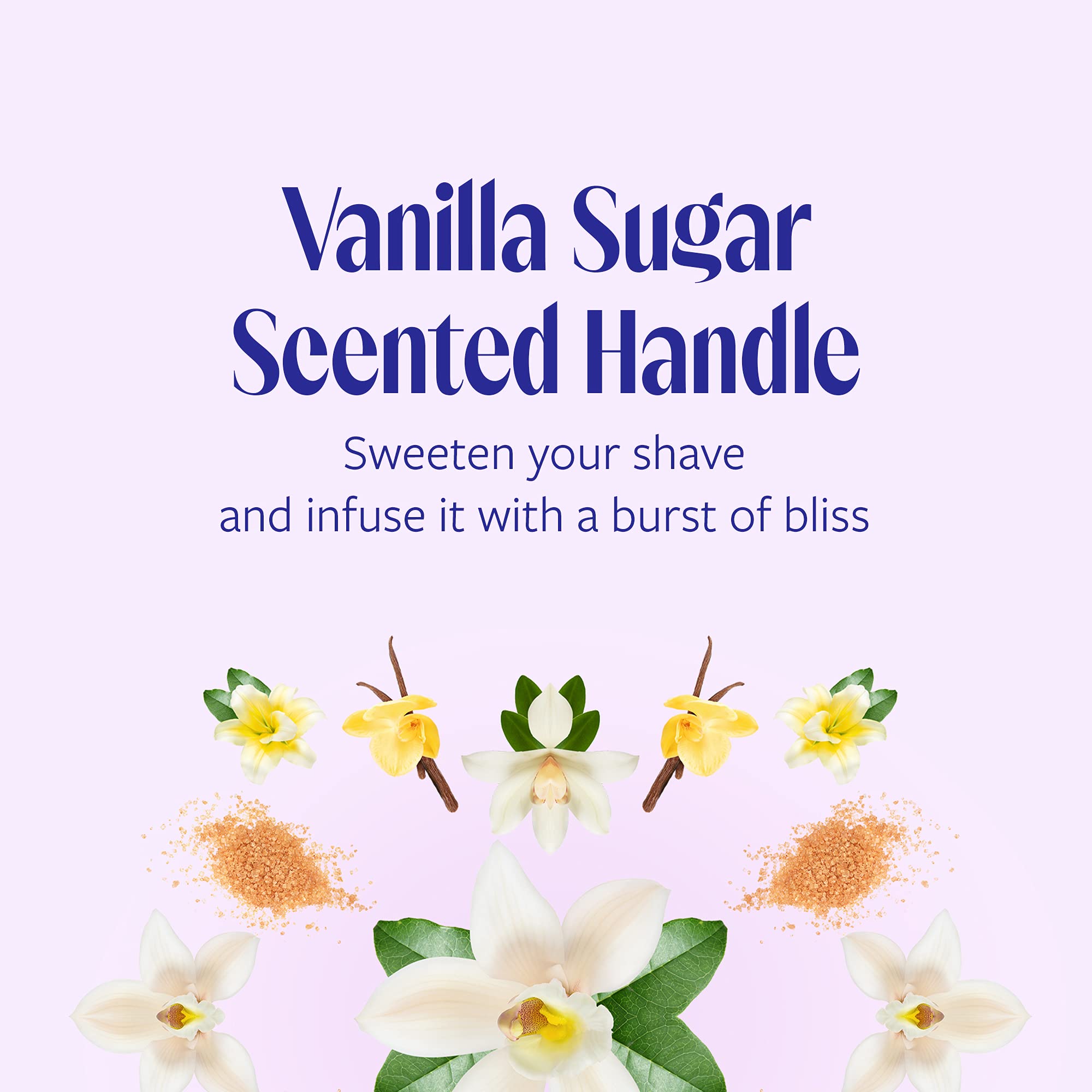 Skintimate Warm Vanilla Sugar Disposable Razor for Women, Gently Exfoliates, Four Blades are Designed to Prevent Nicks and Cuts, 3 Count (Pack of 1)