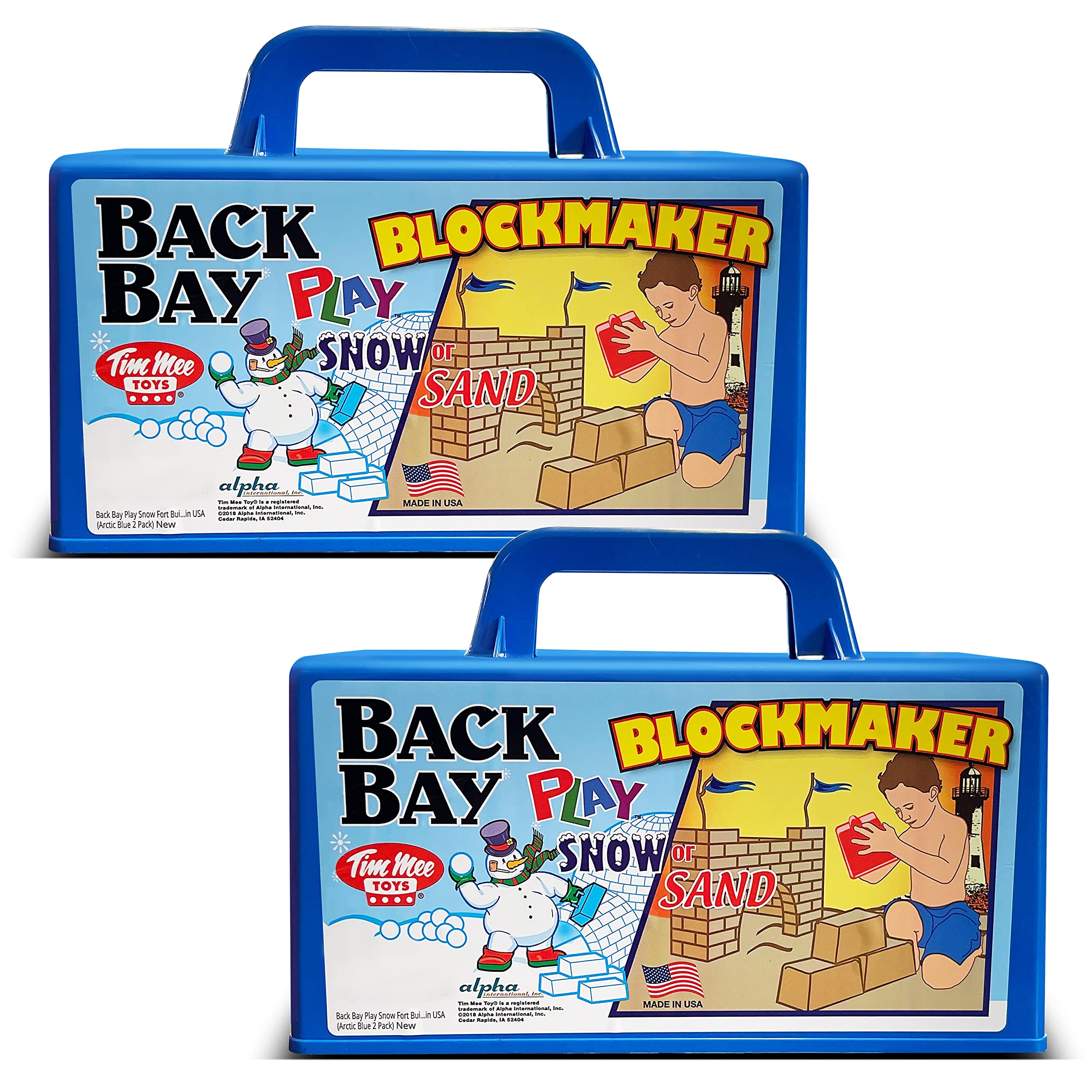 Back Bay Play Sand Castle Block Maker Beach Toys - Sand & Snow Molds Fort Building Sets for Kids - All Ages -Indoor/Outdoor Made in USA (Arctic Blue 2 Pack)