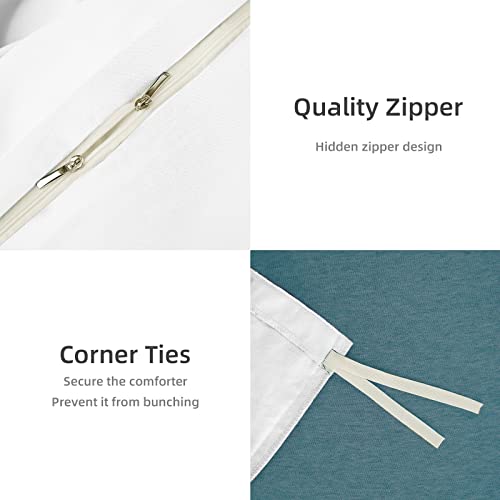 BBANGD Full Duvet Covers - Ultra Soft and Breathable Bedding Comforter Sets Washed Microfiber 3 Pieces with Zipper Closure Duvet Cover and 2 Pillow Shams (White)