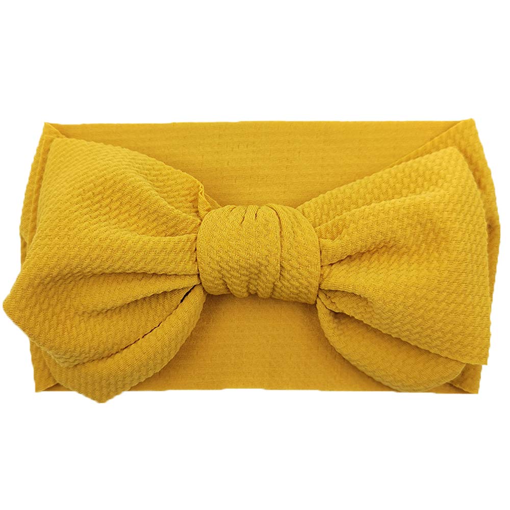 KIDOCHEESE Oversized Bows Baby Girl Headbands with Nylon Elastics, Large Hair Wraps and Accessories for Newborns, Infants, Toddlers