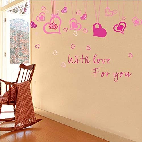 Red Love Hollow Heart Skirting Lines Wall Sticker Living Room Bedroom Nursery Flooring Line Decal Valentines Day Decor