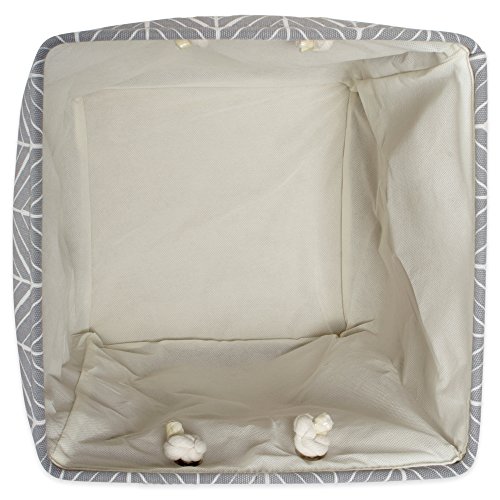 DII Polyester Container with Handles, Herringbone Storage Bin, Large Square, Black