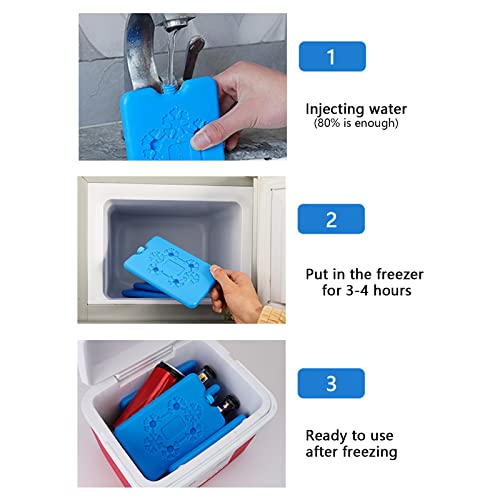 6 Pack Blue Ice Packs for Lunch Box ,Original Cool Pack, Slim & Long-Lasting Ice Pack for your Lunch or Cooler Bag