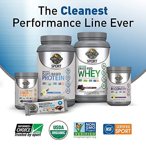 Garden of Life Sport Whey Protein Powder Chocolate, Premium Grass Fed Whey Protein Isolate Plus Probiotics for Immune System Health, 24g Protein, Non GMO, Gluten Free, Cold Processed - 20 Servings