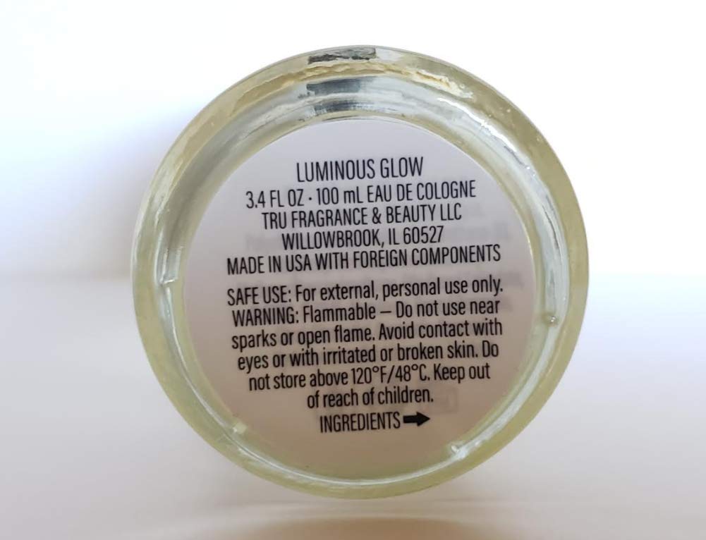Tru Fragrance Luminous Glow Eau De Parfum Shimmering Fragrance 3.4 Oz / 100 Ml. New and Unboxed.