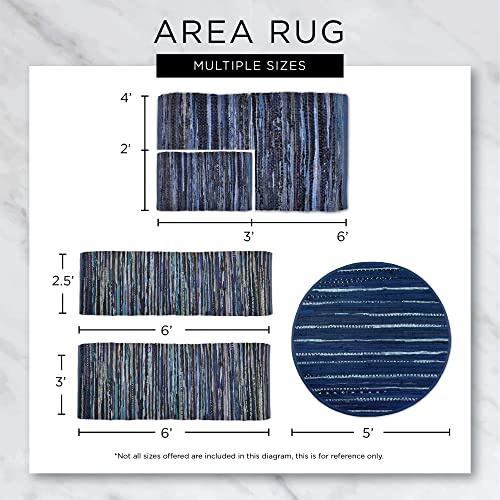 DII Indoor Braided Cotton Area Rug, Handloomed Yarn Dyed Woven, Reversible, 20x31.5, Stone Stripe