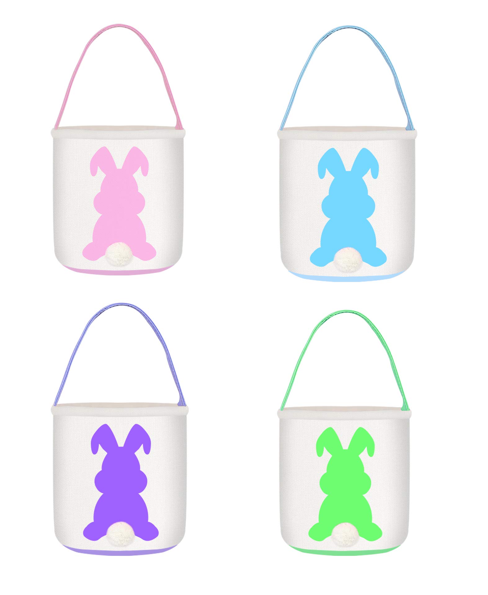 Viyorshop Easter Bunny Basket Bags Easter Rabbit Basket for Children Canvas Cotton Carrying Gift and Eggs Hunt Bag for Easter Eggs, Toys, Candy