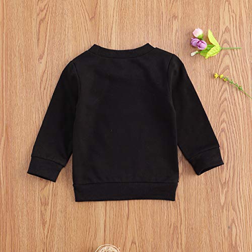 DuAnyozu Infant Toddler Baby Girl Long Sleeve Shirts Daddys Girl Pullover Sweatshirt Tops Fall Outfit Casual Clothes (Black, 12-18 Months)
