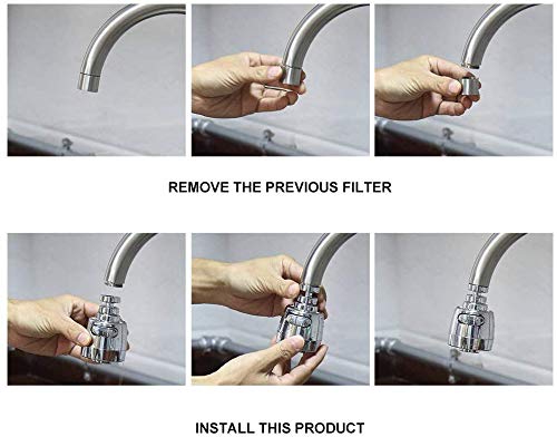 360 degree swivel faucet,2 Pack Kitchen Sink Faucet Sprayer Head Anti -Splash Tap Kitchen Bathroom Nozzle Filter Water Saving Water Tap Replacement