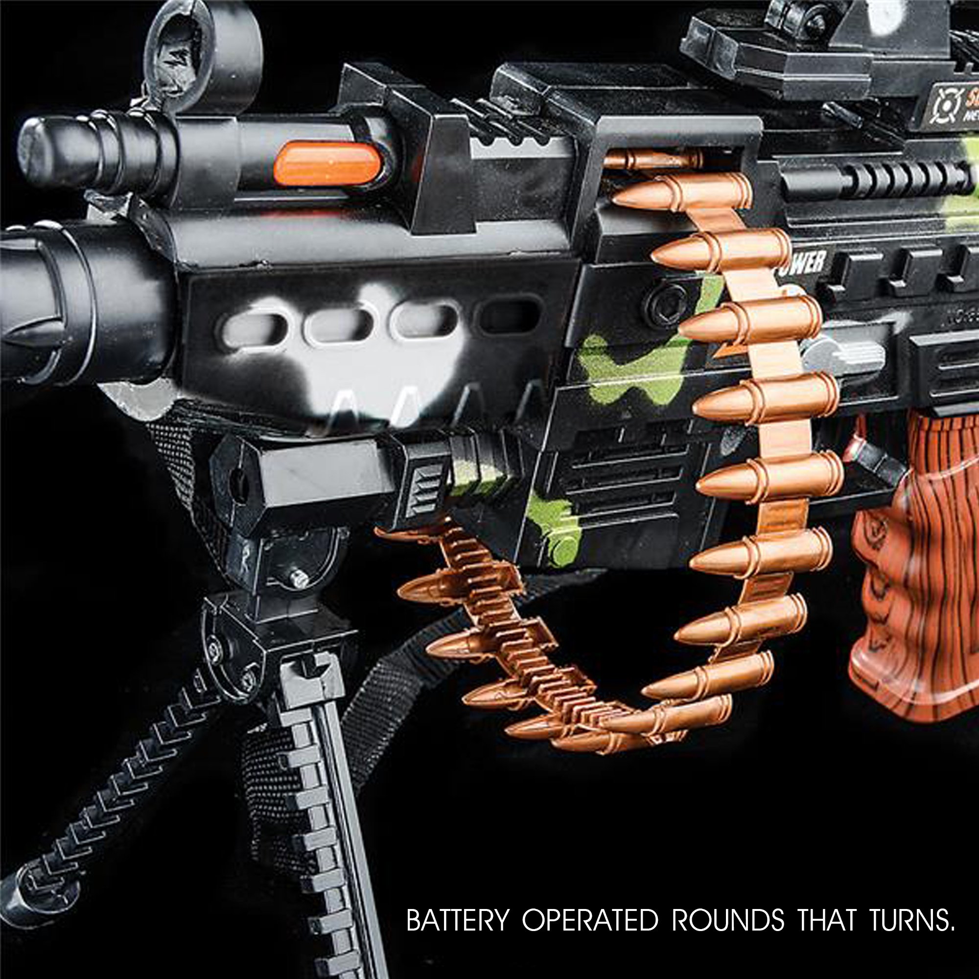 ArtCreativity Toy Gun with Scope, Stand and Realistic Sound Effects - Military Toy for Boys Aged 8-12