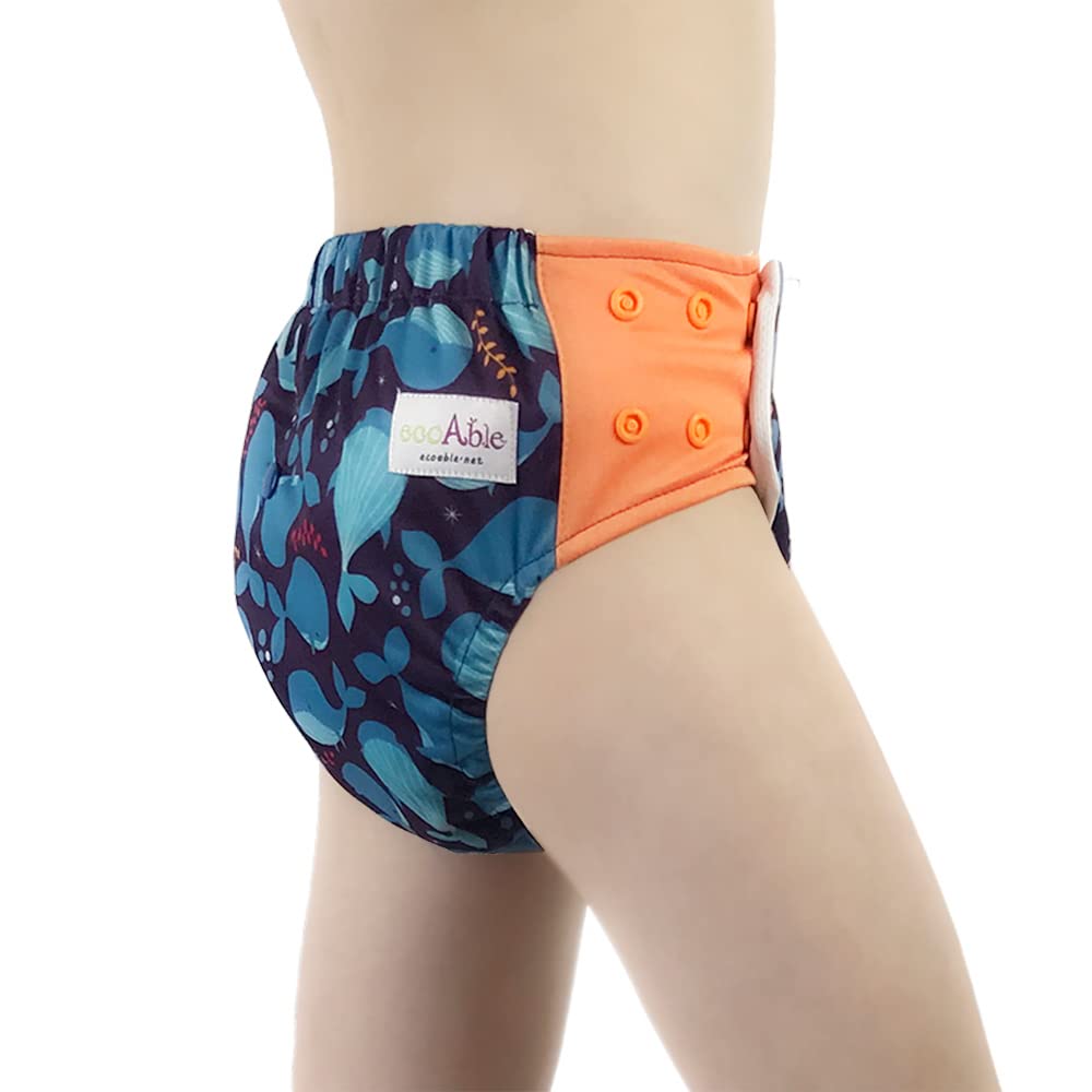 Hybrid Cloth Diaper - Reusable Training Pants, Swim Diaper, Special Needs Briefs, Fits from Baby up to 10 Years (Size 3, Rainbow)