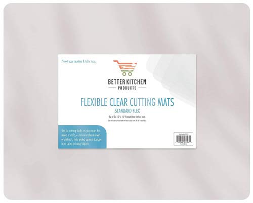 Extra Thick Flexible Frosted Clear Plastic Cutting Mats, Set of 6, by Better Kitchen Products