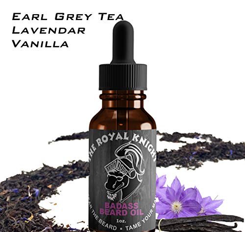 Badass Beard Care Oil For Men - The Royal Knight Scent, 1 oz - All Natural Ingredients, Keeps Beard and Mustache Full, Soft and Healthy