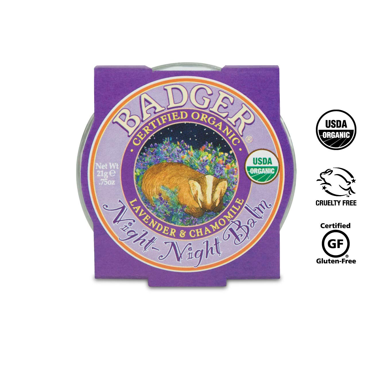 Badger - Night Night Balm, Chamomile & Lavender, Natural Sleep Balm for Kids, Relaxing Scented Balm for Children, Kids Organic Sleep Balm, 0.75 oz