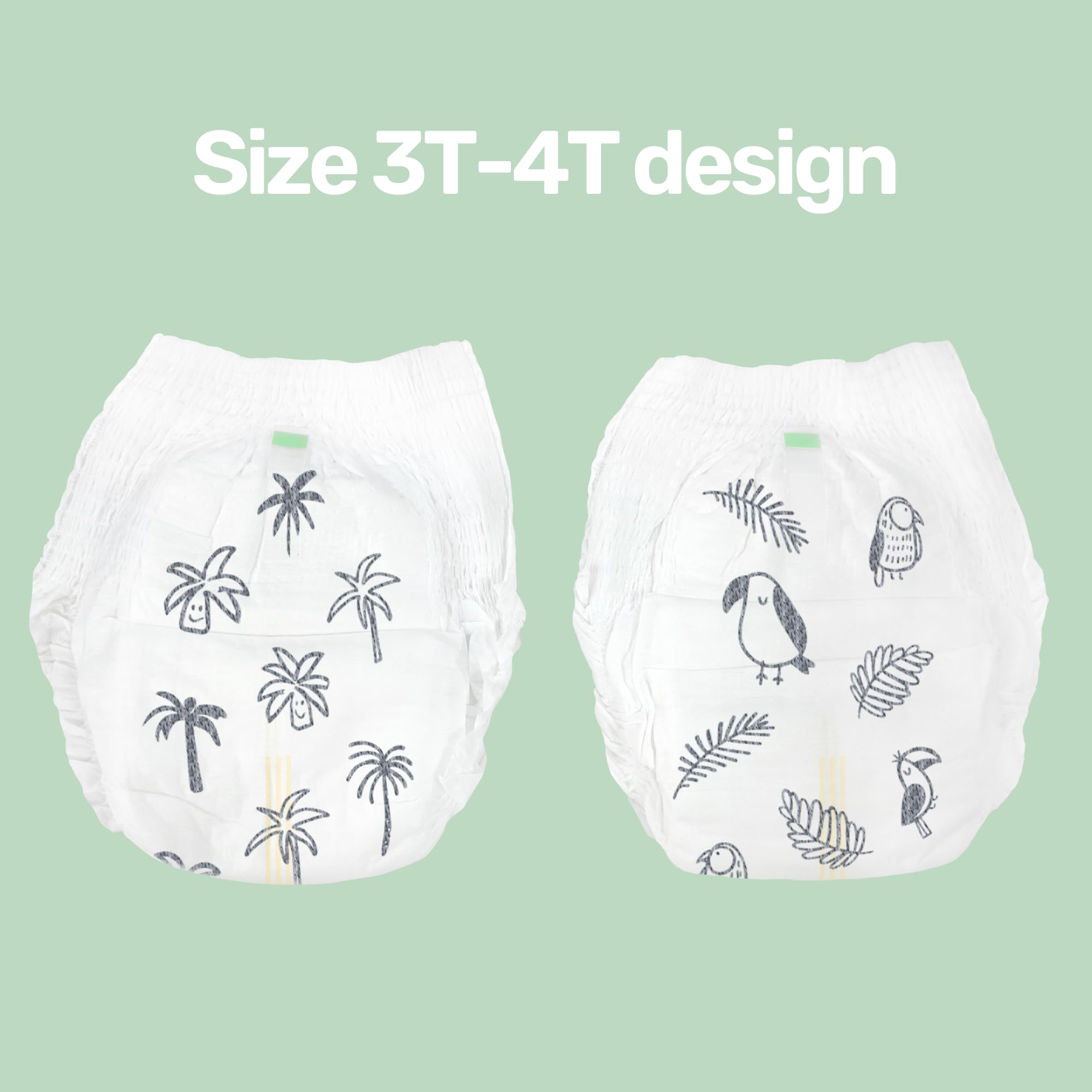 Parasol Clear+Dry™ Diaper Pants | Natural Training Diaper | Pure Ingredients, Water Based Ink, Non-Woven Fabric with Dermatest Excellent Seal | Rash Protection Diaper Set, Size 5 (26+ lbs.) 96 Count