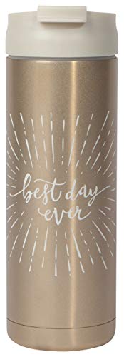 Now Designs Double Walled Stainless Steal Travel Mug, Best Day Ever