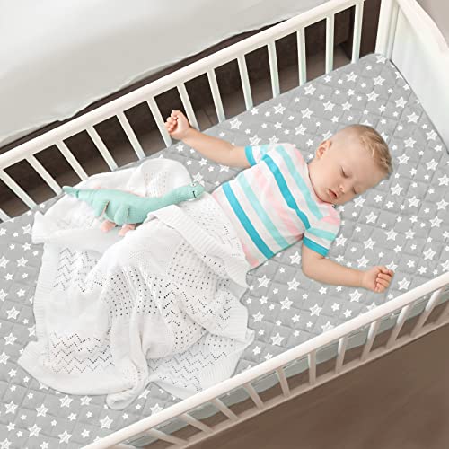 Crib Mattress Protector Waterproof 2 Pack Quilted Crib Mattress Pad Cover, Extra Soft Breathable Toddler Mattress Pad Cover - 28β x 52β