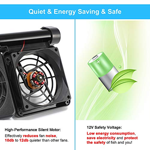 UPLY Aquarium Cooling Fan Fish Tank Fan Aquarium Chillers for Salt Water Fresh Water