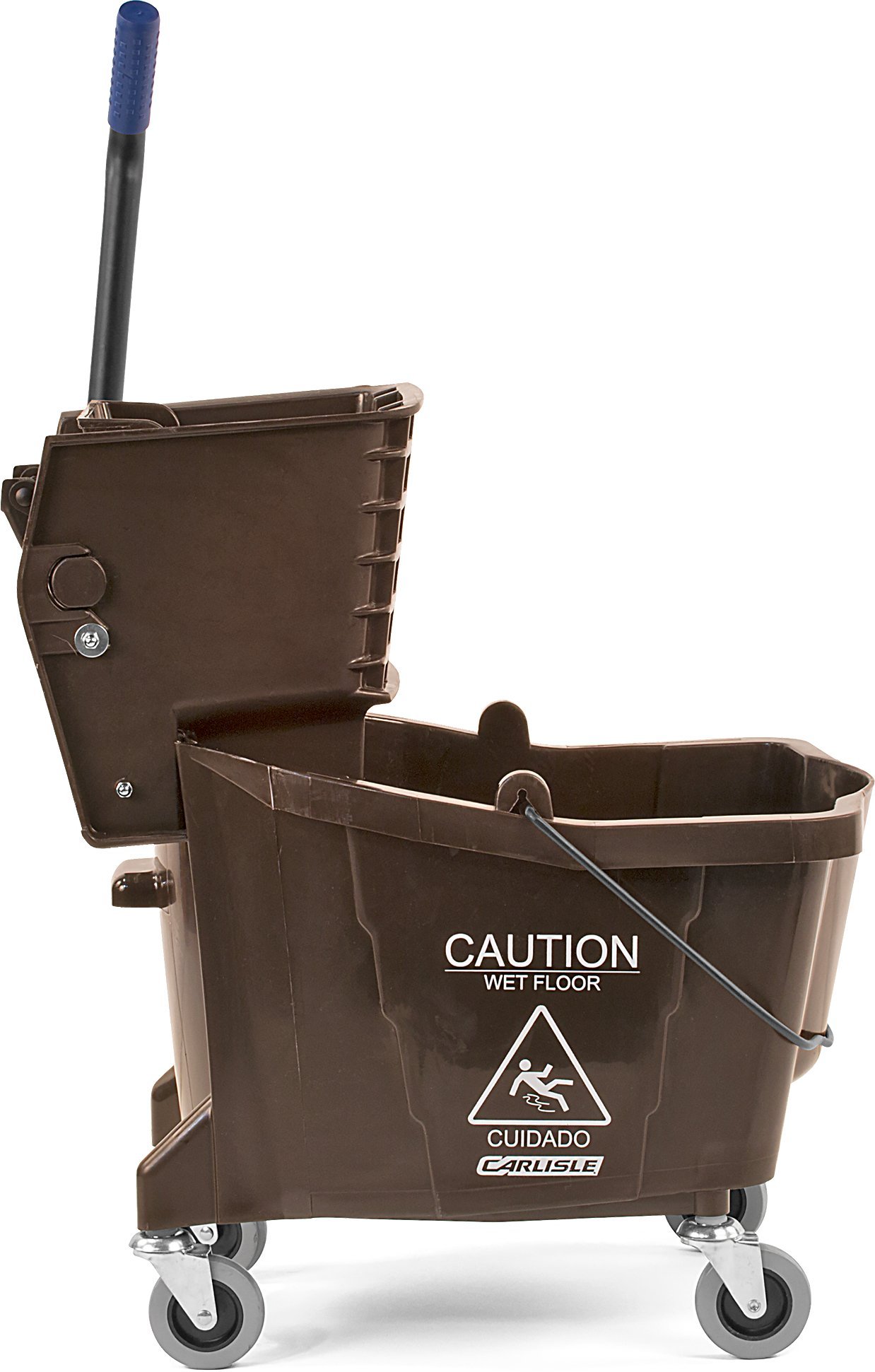CFS 3690469 Commercial Mop Bucket With Side Press Wringer, 35 Quart Capacity, Brown