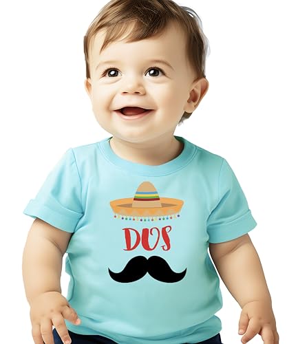 Dos Second Birthay Outfit for Toddler Boys Fiesta Shirt 2nd Bday Mustache T-Shirt Chill Shirt 2T