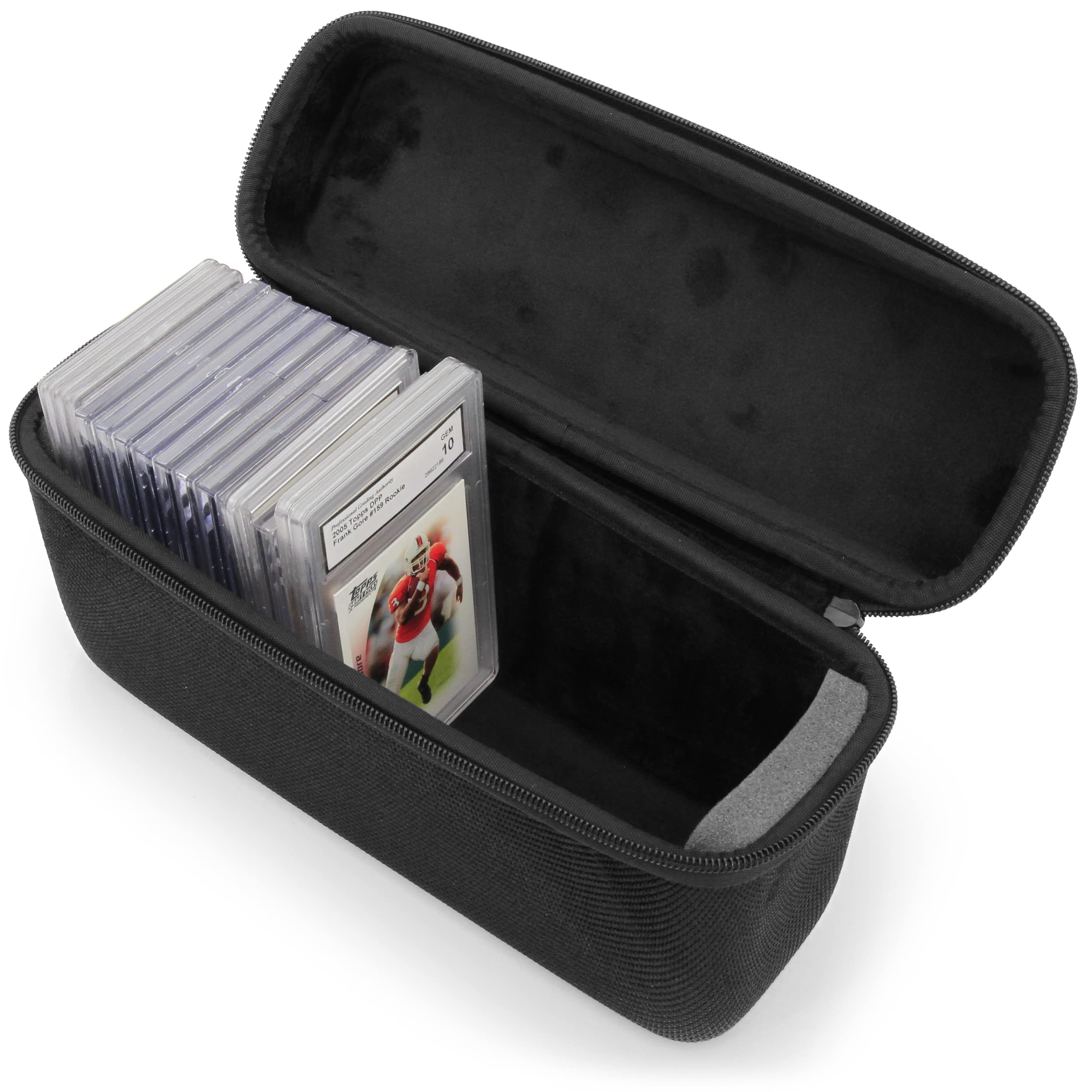 CASEMATIX Graded Card Case Compatible with 30+ BGS PSA Graded Sports Trading Cards or 140+ Top Loader Card Storage Case with Scratch Resistant Custom Card Carrying Case Interior