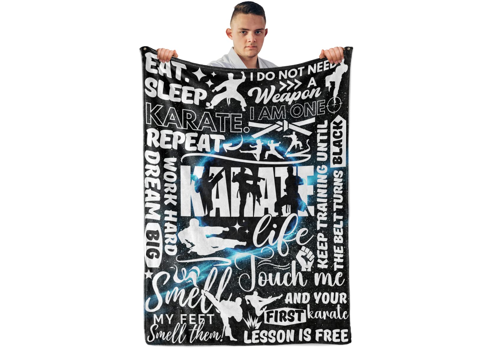 InnoBeta Karate Gifts, Karate Blanket, Gifts for Karate Lovers, Teens, Boys, Friends, Flannel Throw Blanket, 50x65 Inches
