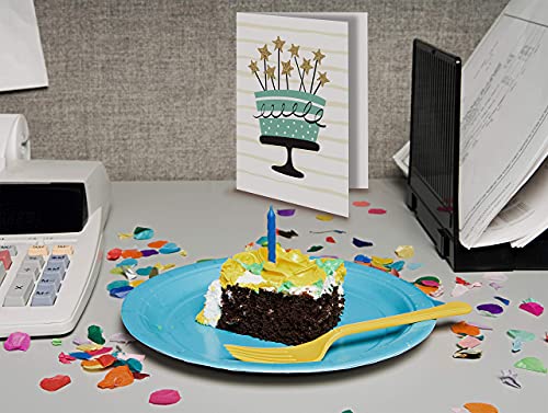 Happy Birthday Cards, 100-Pack, 4 x 6 inch, 4 Cover Designs, Blank Inside, by Better Office Products, with Envelopes, Elegant Gold Collection, 100 Pack