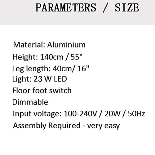 Ylight LED Floor Lamp Modern Dimmer Warm White Light Remote Control Standing Reading Lamp for Office Study Bedroom New Dropship,Black