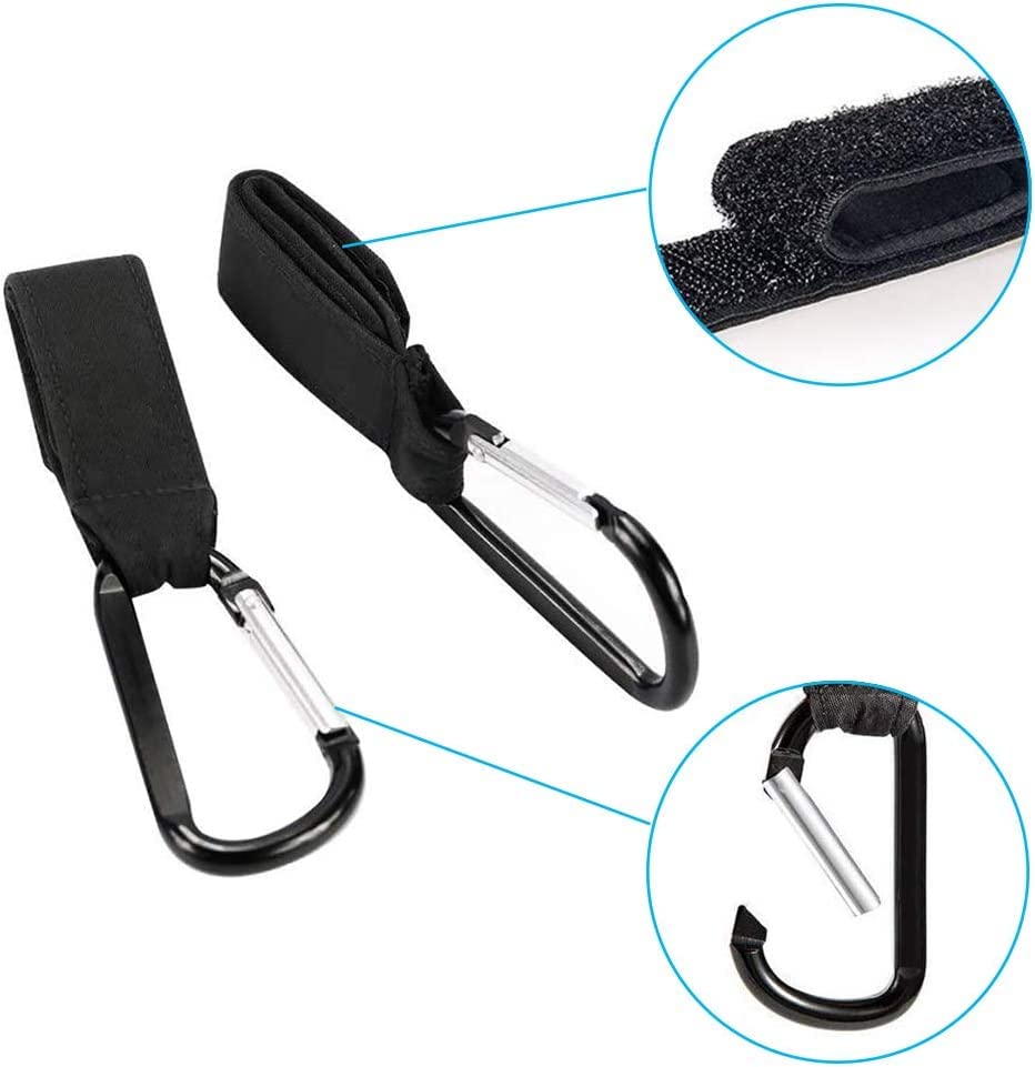 NORACLAN Baby Bag Clips Stroller Hooks Clips to Hang Your Shopping & Bags Safely on Your Buggy, Pushchair or Pram- Universal Fit on Strollers & Joggers