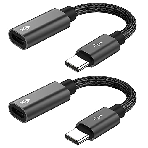Micro USB to USB C Adapter,(2-Pack) Micro USB Female to USB Type C Male Convert Connector Fast Charging Compatible with Samsung Galaxy S23 S22 S21 S20 S10 S9 Note 10 9 8, LG V35 V30 G8 G7,Google,Moto