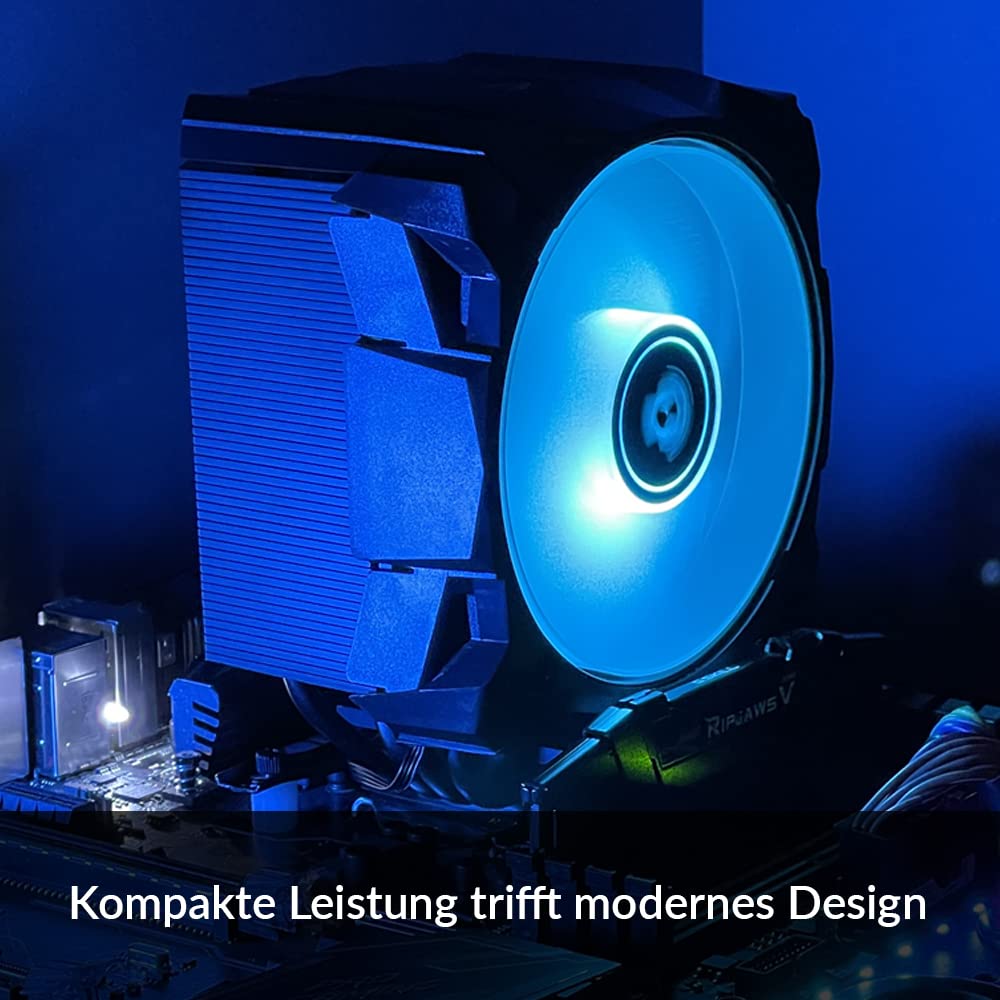 ARCTIC Freezer i35 RGB - Single Tower CPU Cooler with RGB, Intel Specific, Pressure Optimized 120 mm P-Fan, 200β1700 RPM, 4 Heat Pipes, incl. MX-5 Thermal Paste - Black