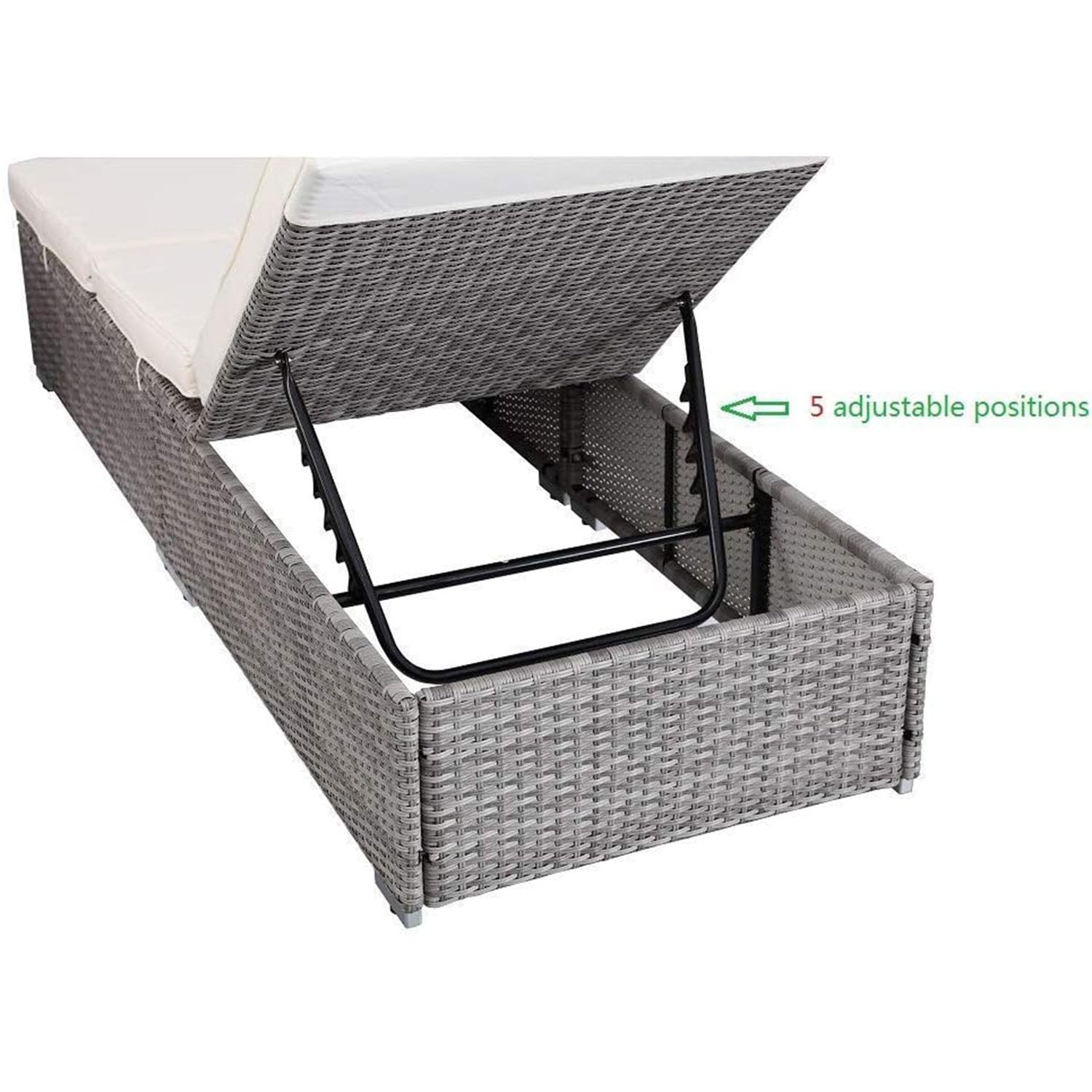 heyous 2PCS Outdoor Chaise Lounge Multi Position Adjuster Office Computer Chair Plastic Accessory Heavy Duty Screw or Rivet Beam Convertible Durable Outdoor Patio Furniture (White)